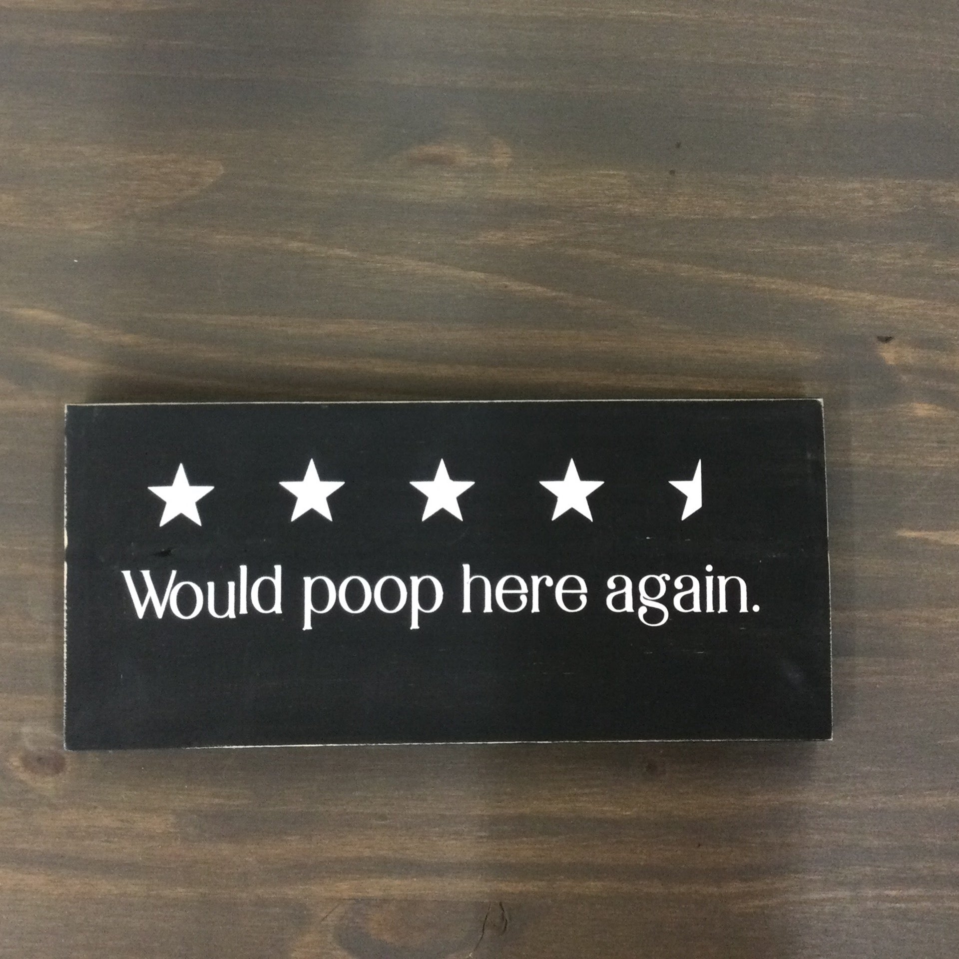 Would Poop Here Again | Simply Signs and Creative Customs