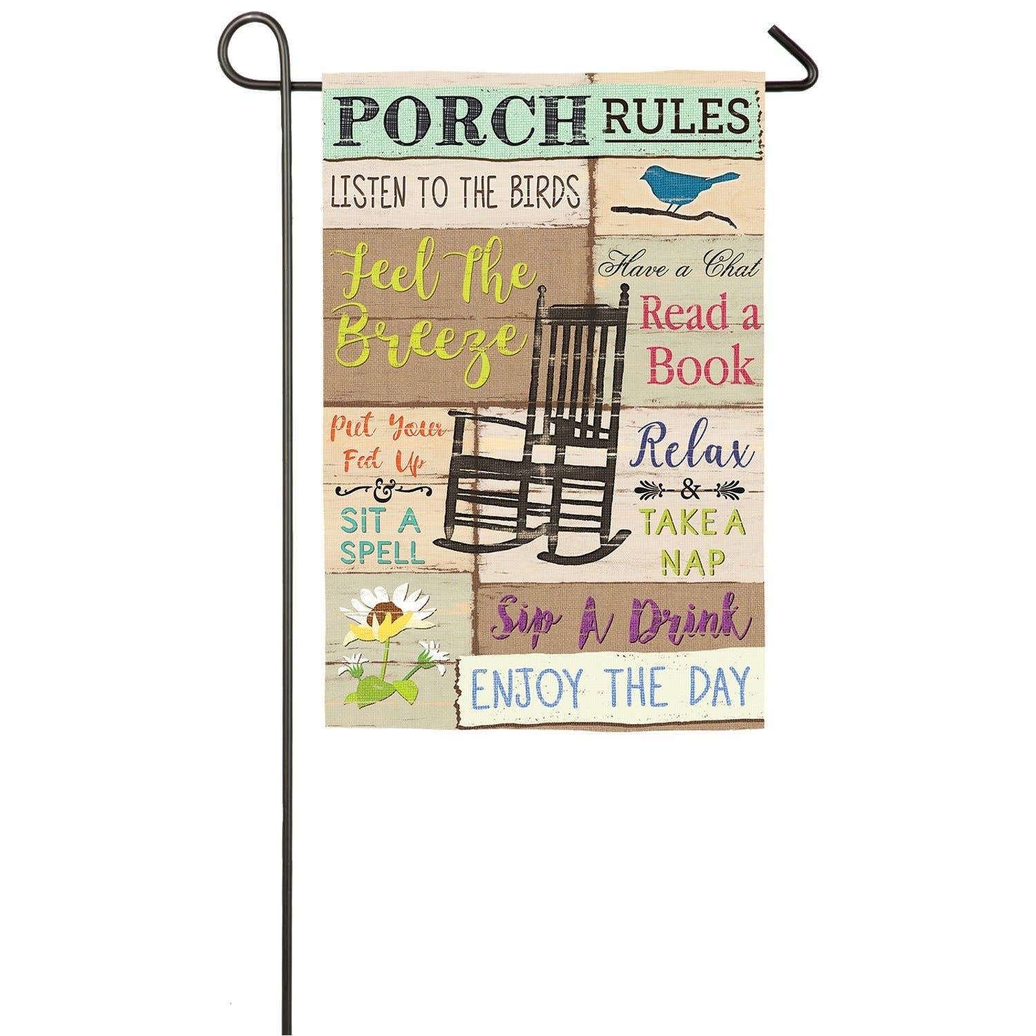 Porch Rules Garden Suede Flag | Simply Signs and Creative Customs